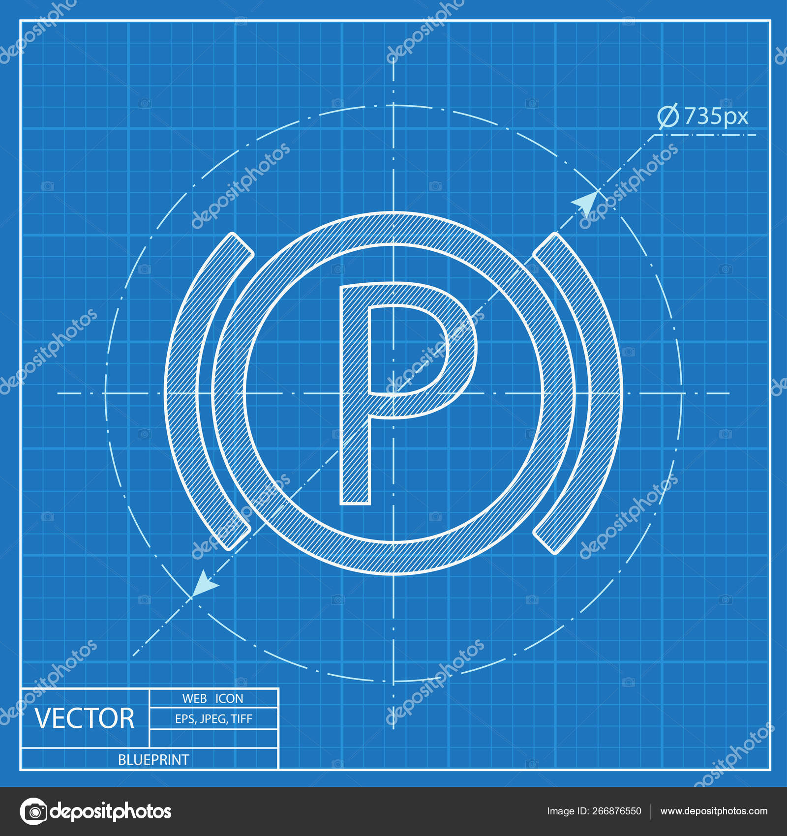 Car parking brake warning vector hmi dashboard blueprint icon Stock ...