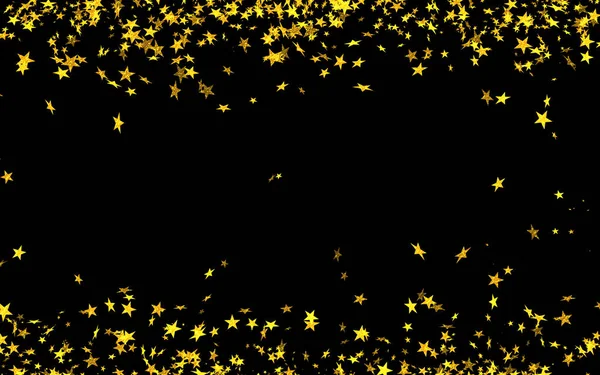 falling gold stars on black background, Golden rain of stars, st ...