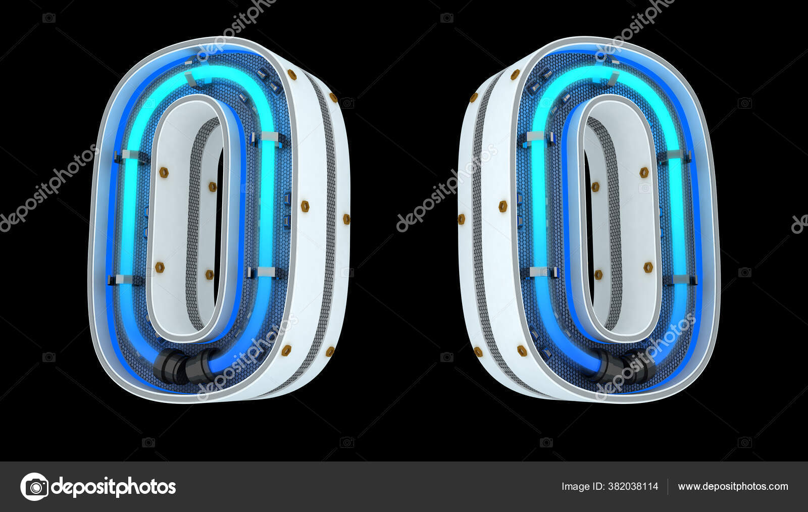 White Alphabet Neon Light Rendering Illustration Clipping Paths — Stock ...