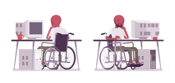 Male black young wheelchair user and sport activity Stock Vector Image ...