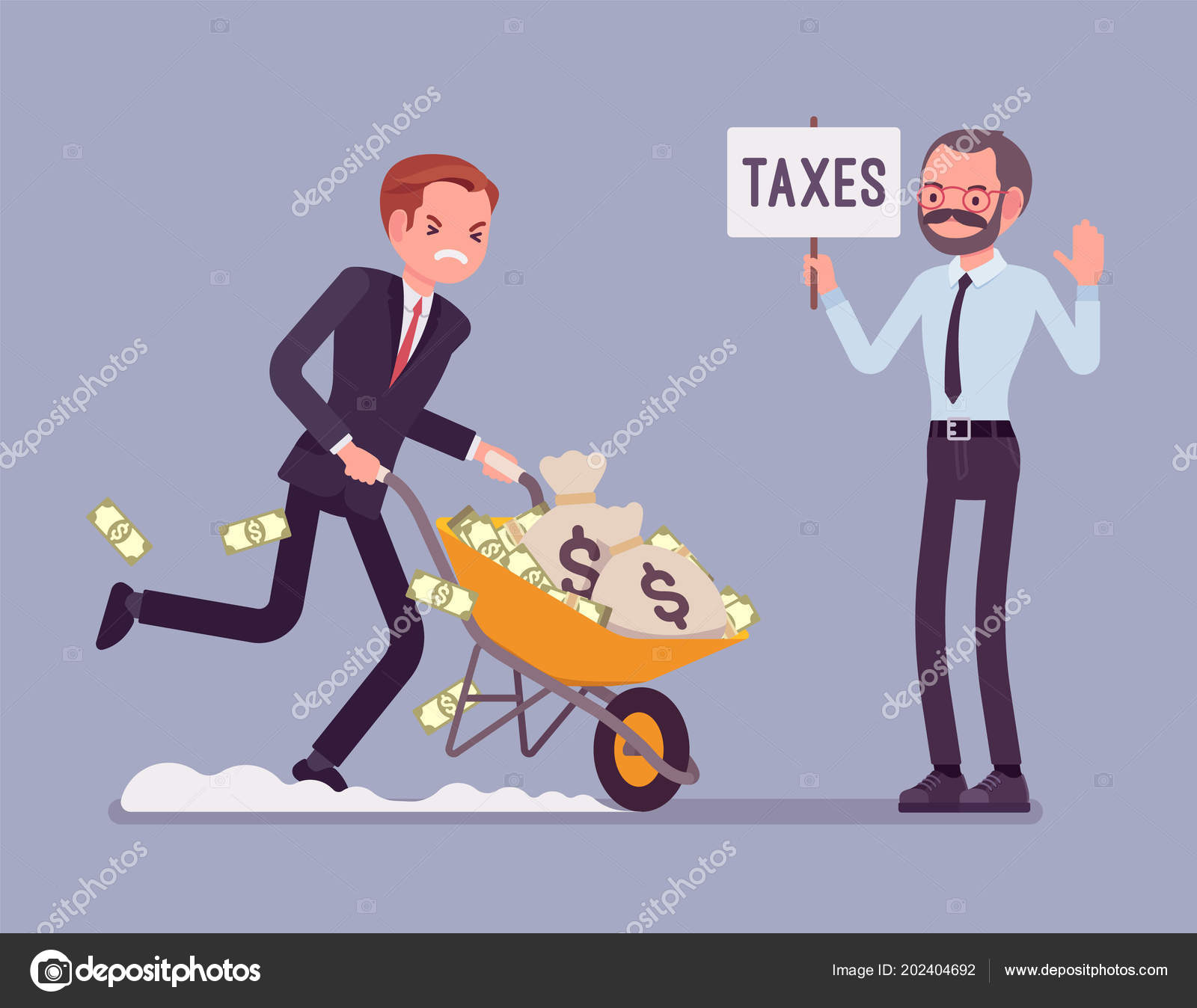 Tax Evasion Attempt Young Man Try Commit Crime Paying Full Stock Vector ...
