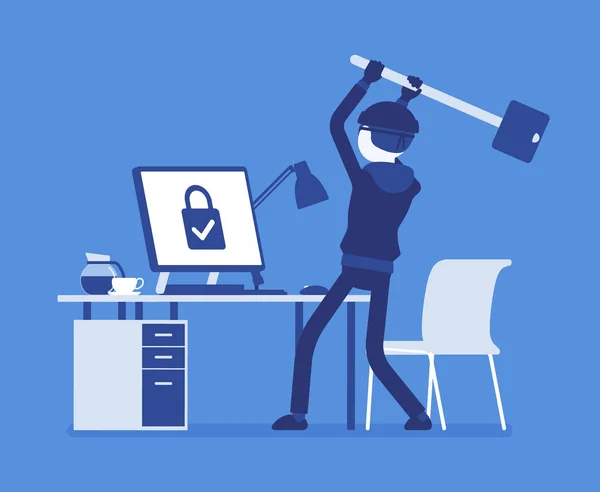 Hacker cracking computer password Stock Vector by ©Andrew_Rybalko 172716008