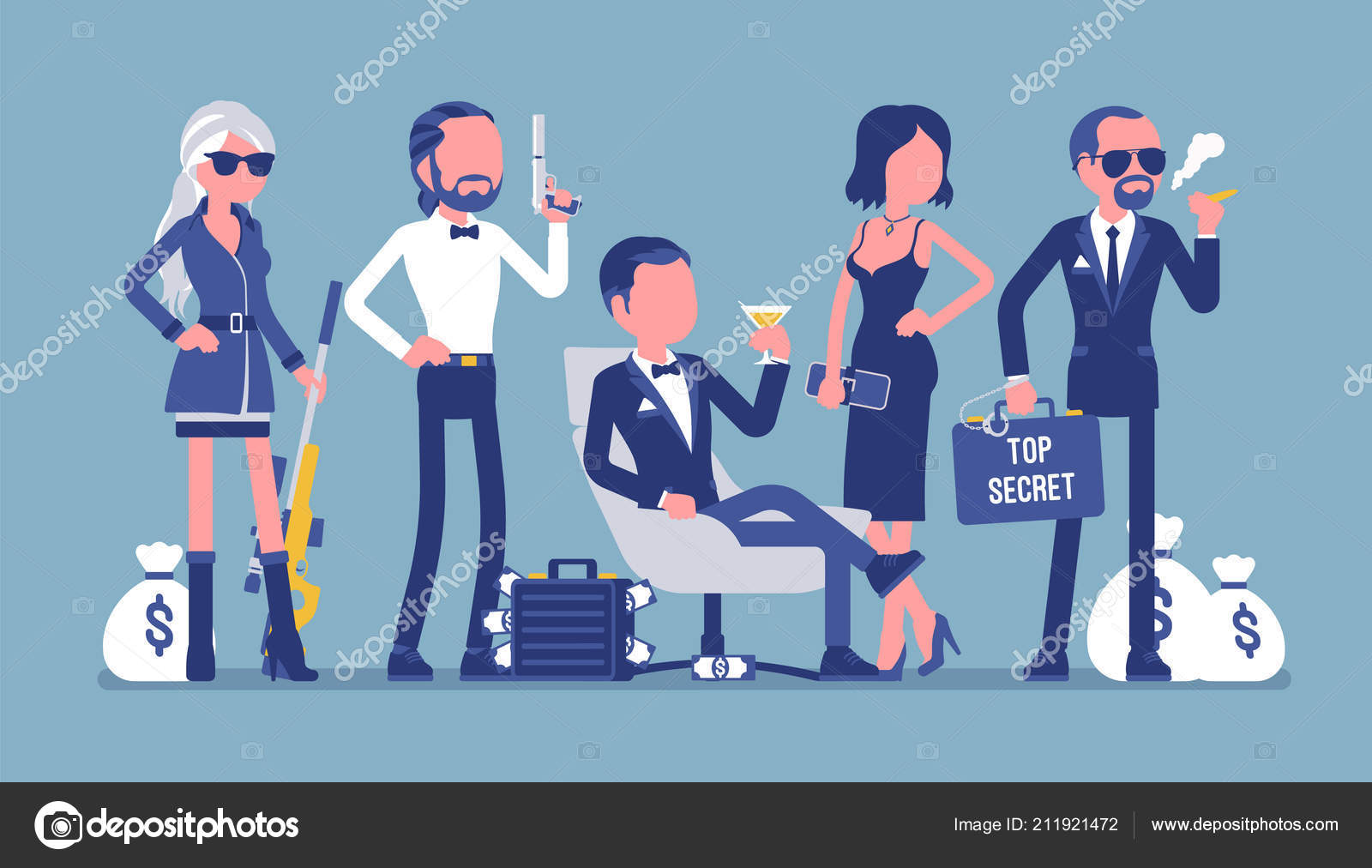 Secret service team Stock Vector Image by ©Andrew_Rybalko #211921472