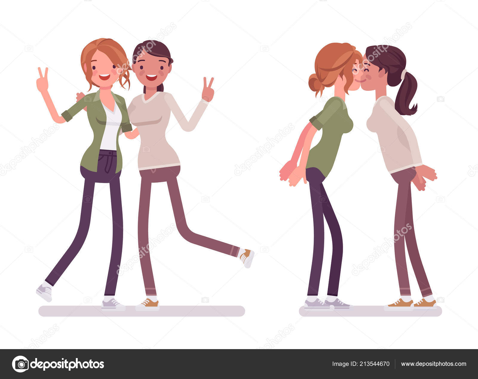 Female close friends greeting Stock Vector Image by ©Andrew_Rybalko ...