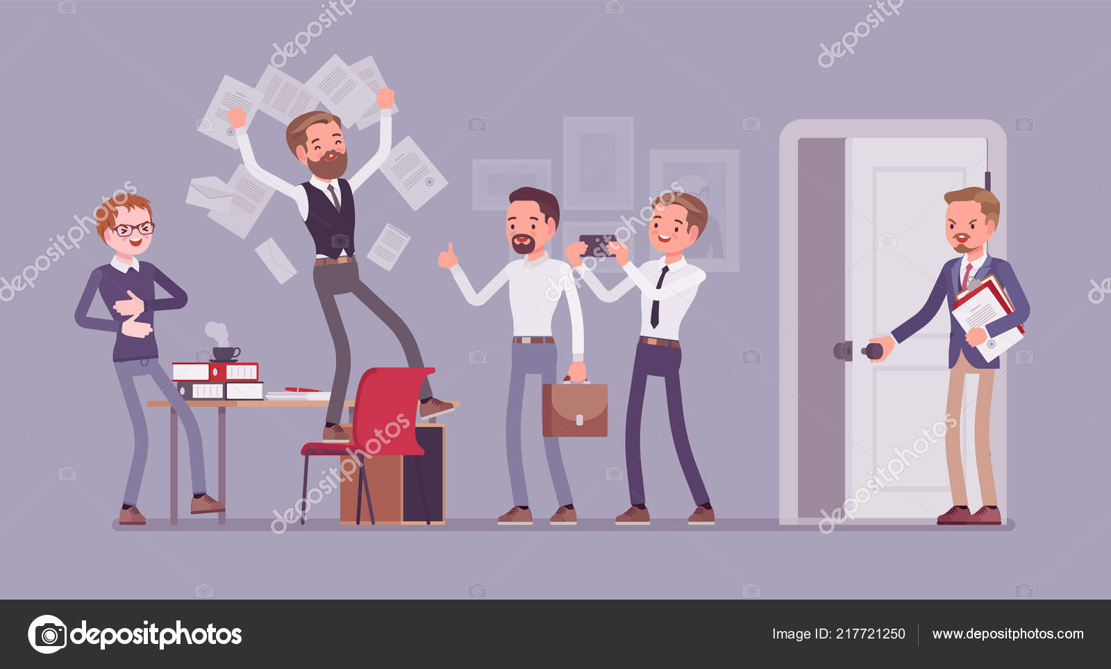Office fun in the workplace — Stock Vector © Andrew_Rybalko #217721250