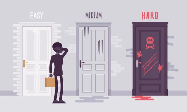 Easy medium hard Vector Images | Depositphotos