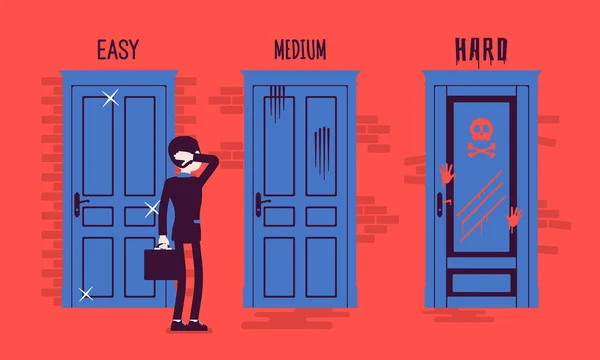 Easy medium hard Vector Images | Depositphotos