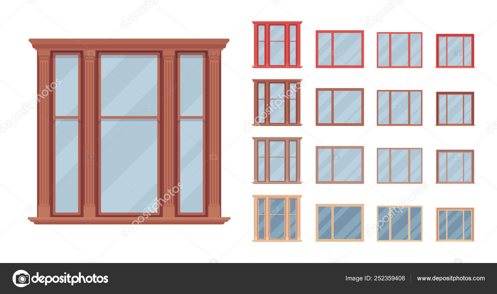 Window for building fitted with glass in a frame Stock Vector Image by ...