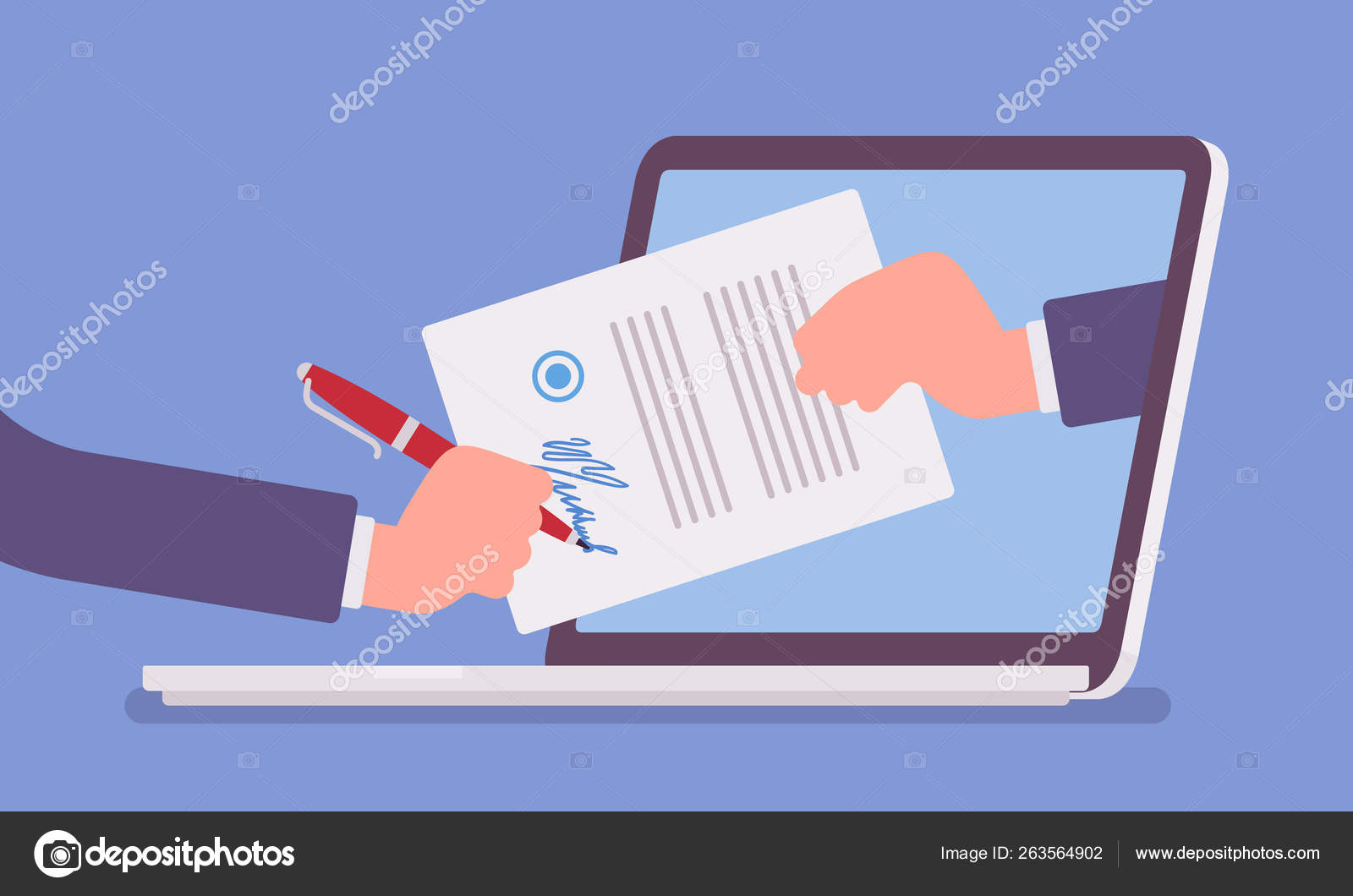 Electronic signature on laptop Stock Vector by ©Andrew_Rybalko 263564902
