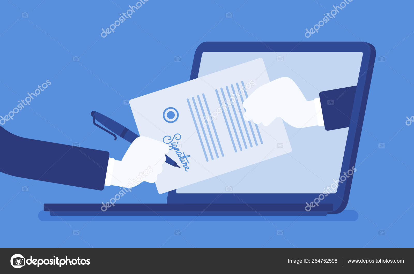 Electronic signature on laptop Stock Vector Image by ©Andrew_Rybalko ...