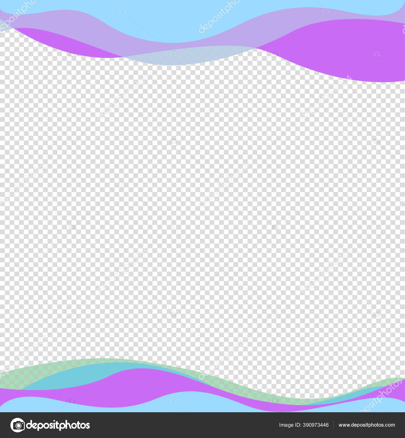 Wavy frame design element. Decor for brochure, banner, flyer. Color ...