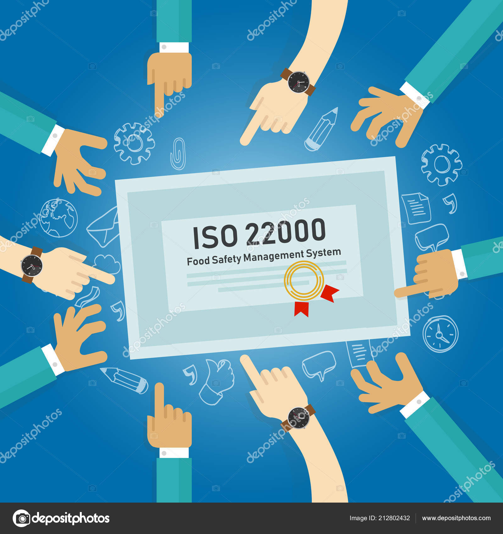 ISO 22000 - food safety management, concept of standard compliance ...