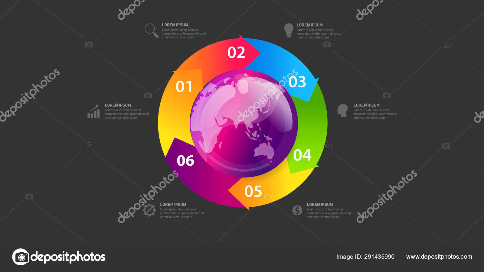 Business global infographic banner of globe map. Business global ...