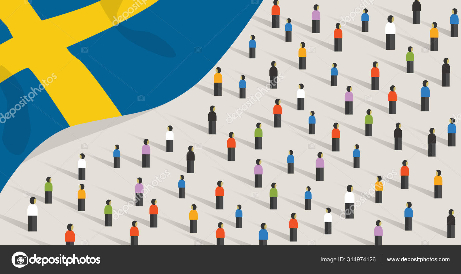 Swedish independence anniversary celebration and unity. People of ...