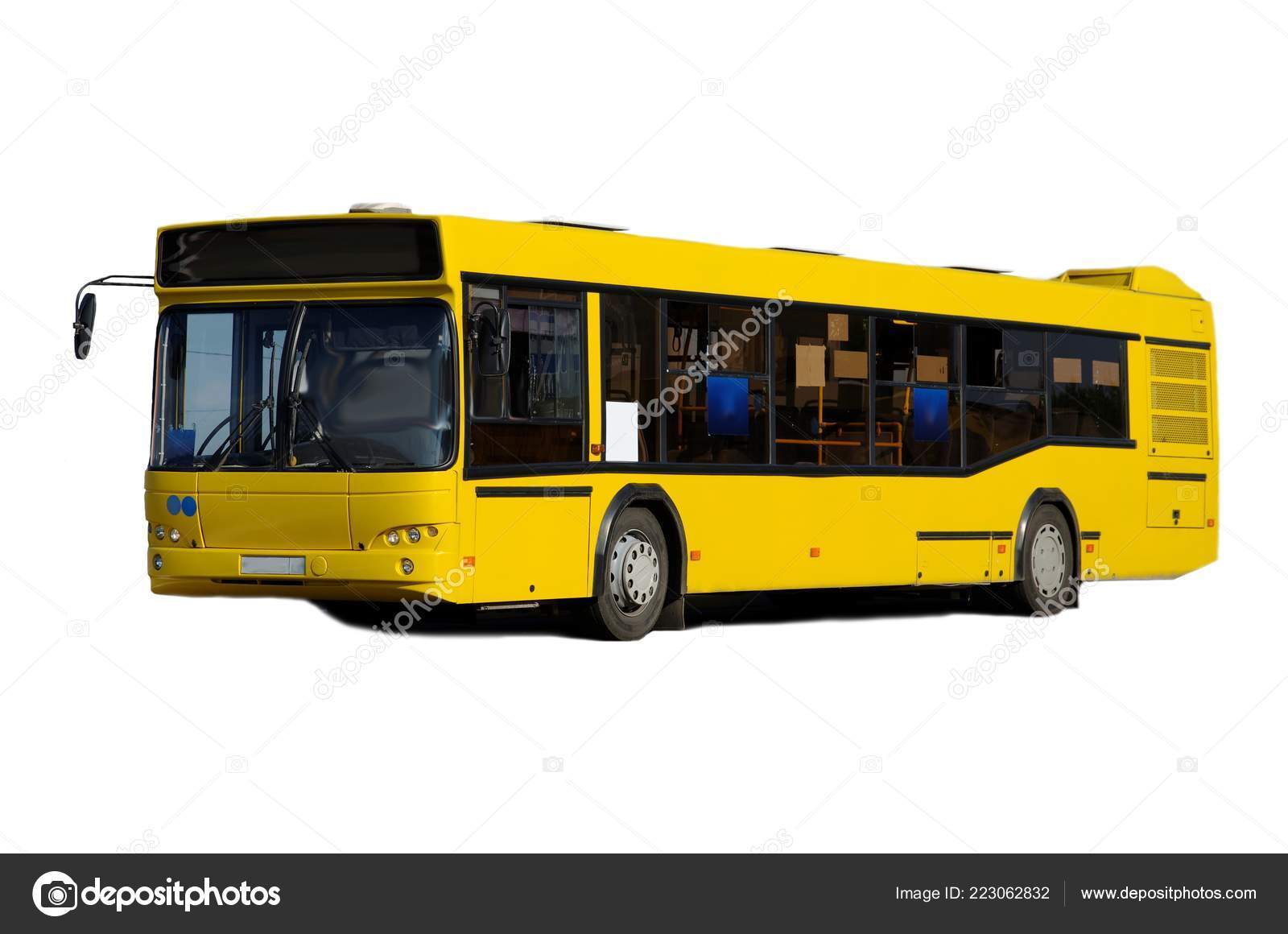 Yellow Bus Isolated White Background – Stock Editorial Photo ...