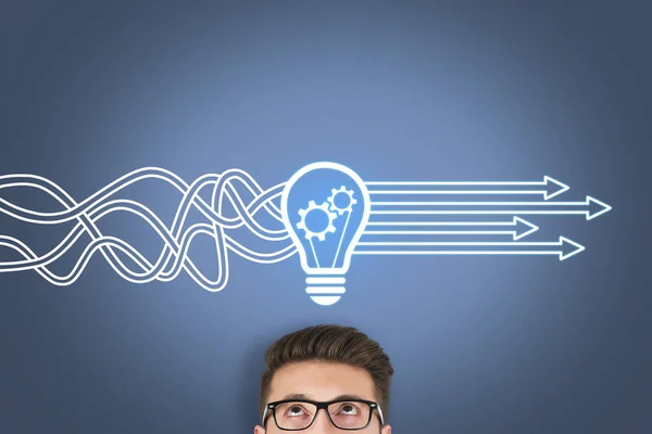 Innovative idea solution concepts on visual screen - Stock Image ...