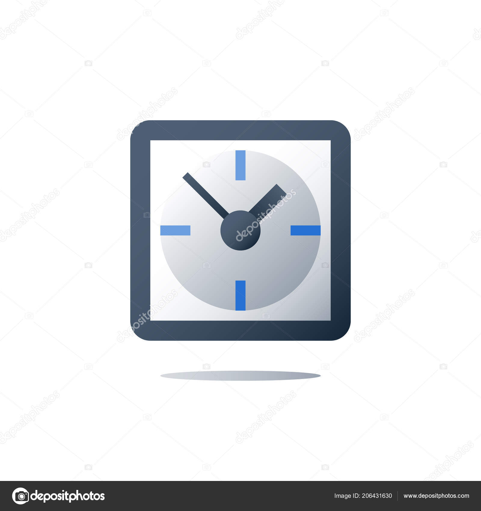 Time concept, square clock, fast services, time period, vector icon ...