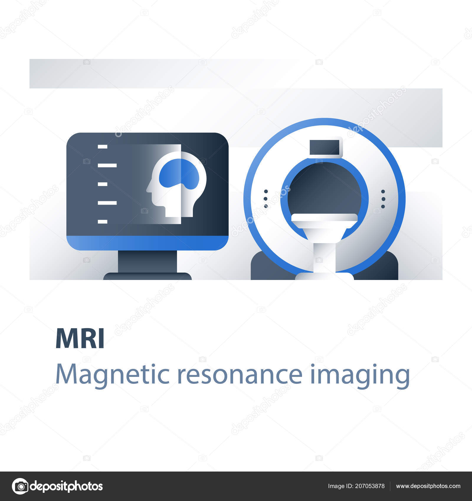 Brain examination, magnetic resonance imaging procedure, medical ...