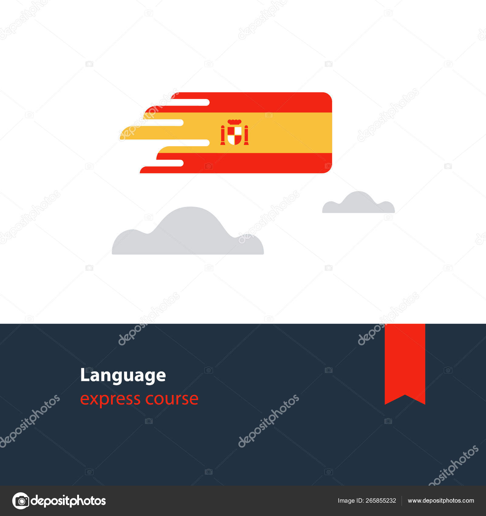 Spanish language courses advertising concept. Fluent speaking foreign ...