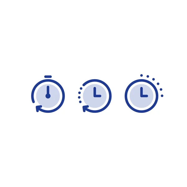 Timer Line Icon Stopwatch Symbol Time Management Sign Positive Negative ...