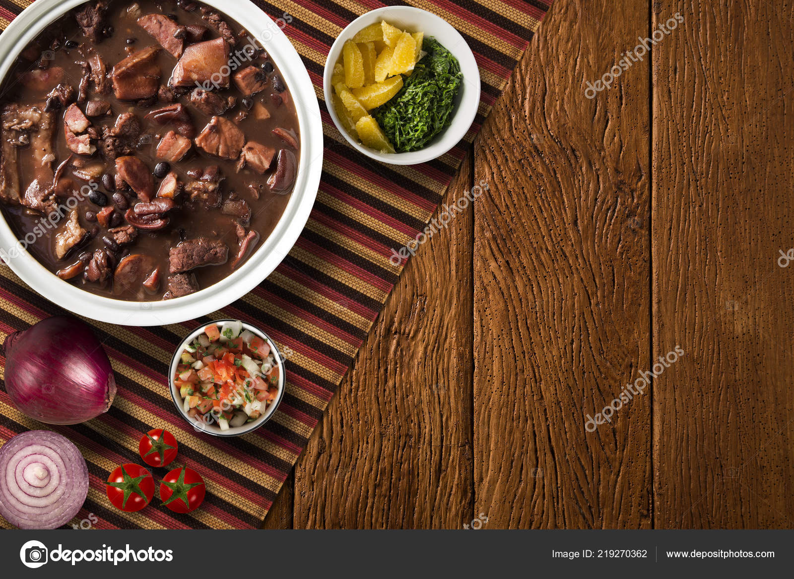 Brazilian Feijoada Food Top View — Stock Photo © Paulovilela #219270362