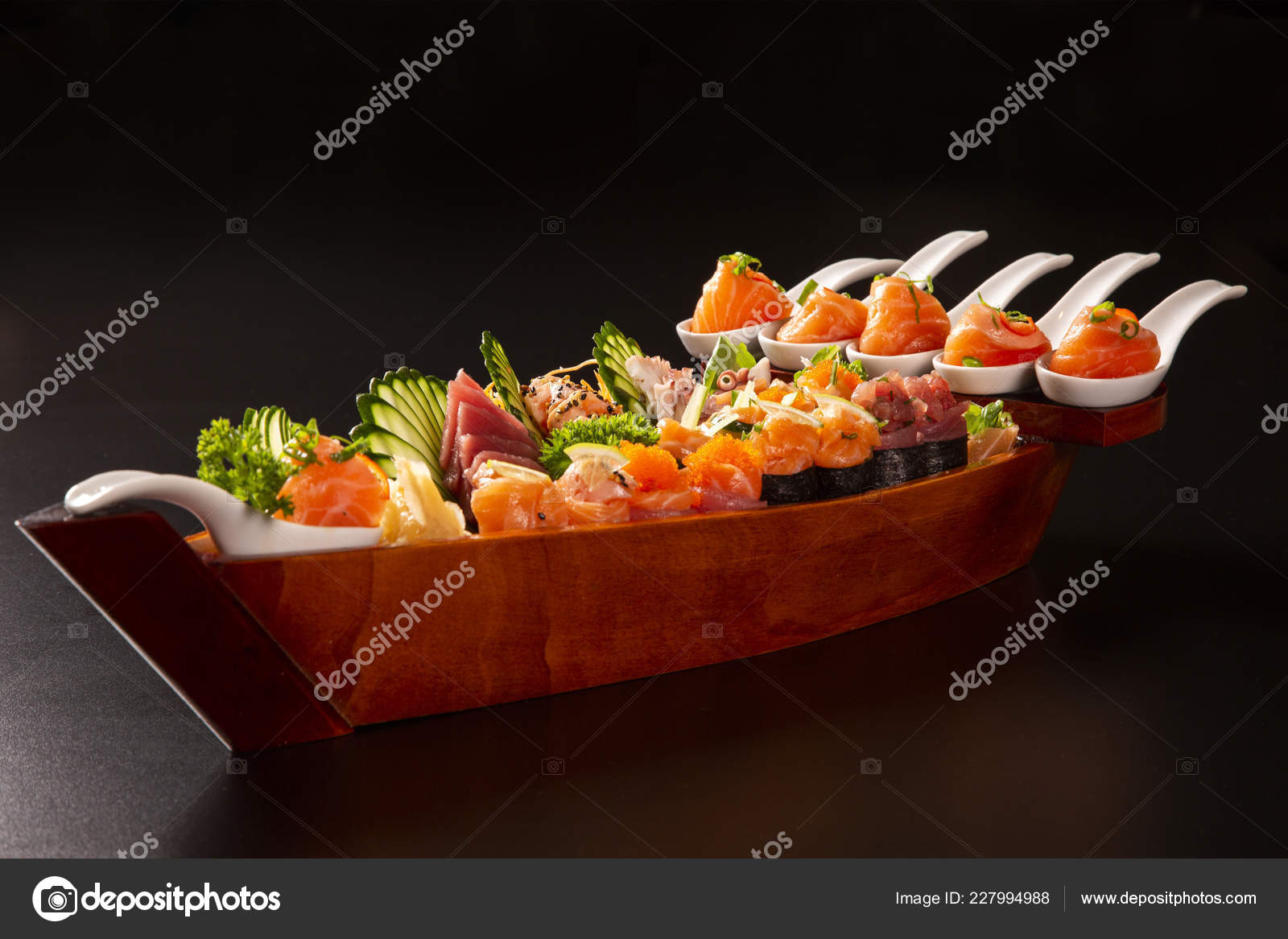 Japanese Food Combo Black Background Stock Photo by ©Paulovilela 227994988