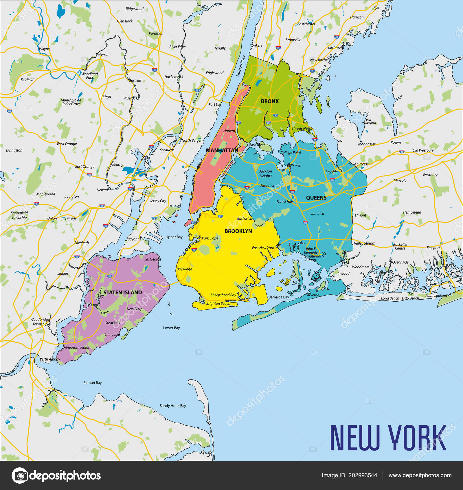 Mapa Fisico De Nova York
