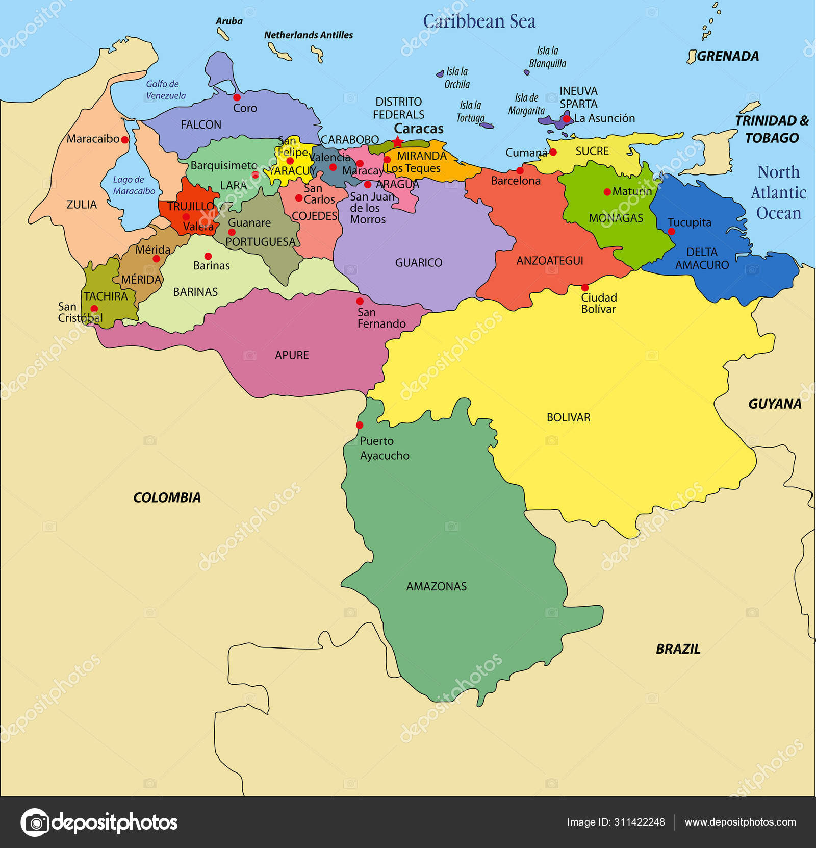Vector Political Map Of Venezuela Stock Vector Illustration Of – Bilarasa Vector Political Map Of Venezuela Stock Vector Illustration Of – Bilarasa