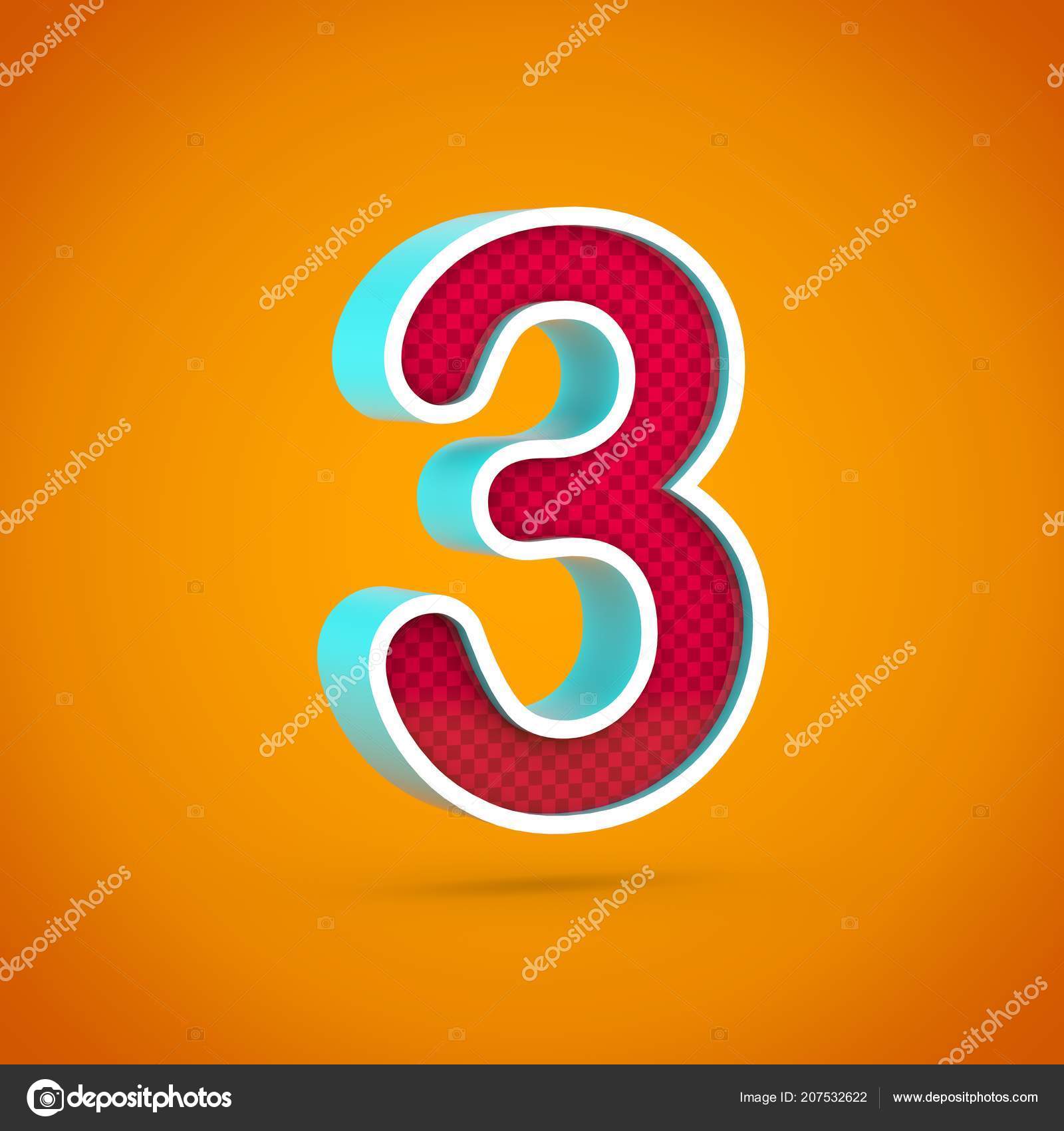 Red Number Render Red Font Carbon Fiber Texture Isolated Hot Stock ...