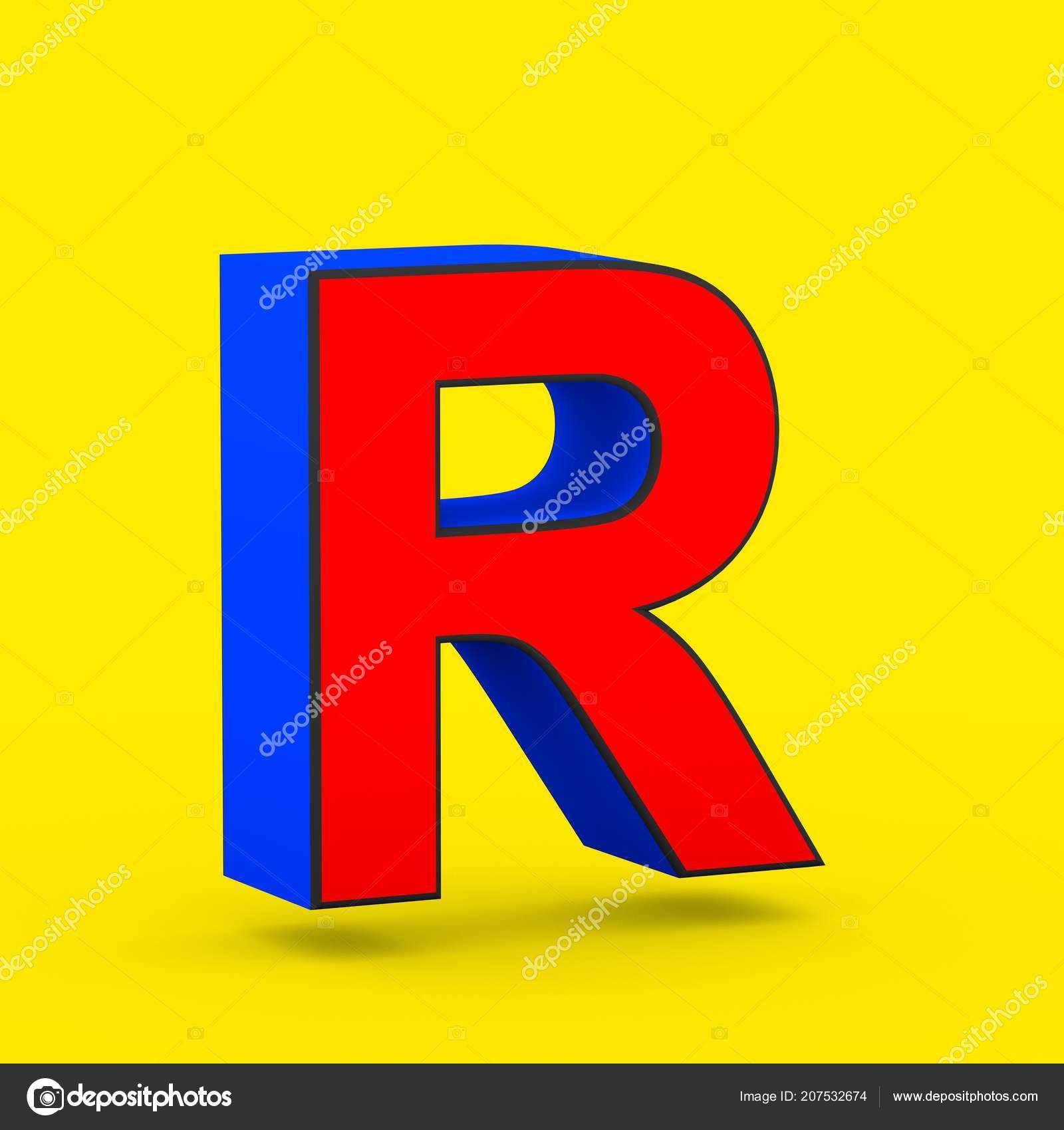 Superhero Letter Uppercase Render Stylized Retro Red Blue Font Isolated ...