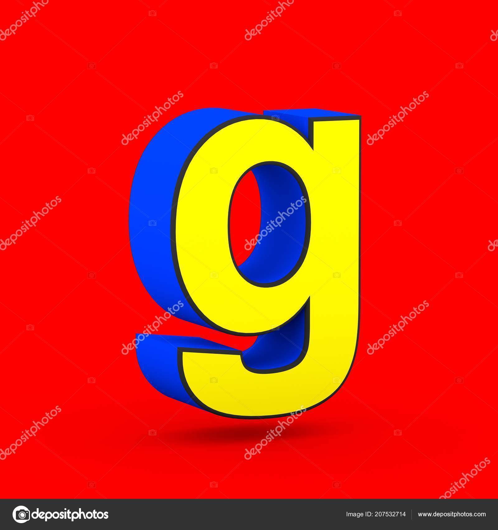 Superhero Letter Lowercase Render Stylized Retro Blue Yellow Font ...