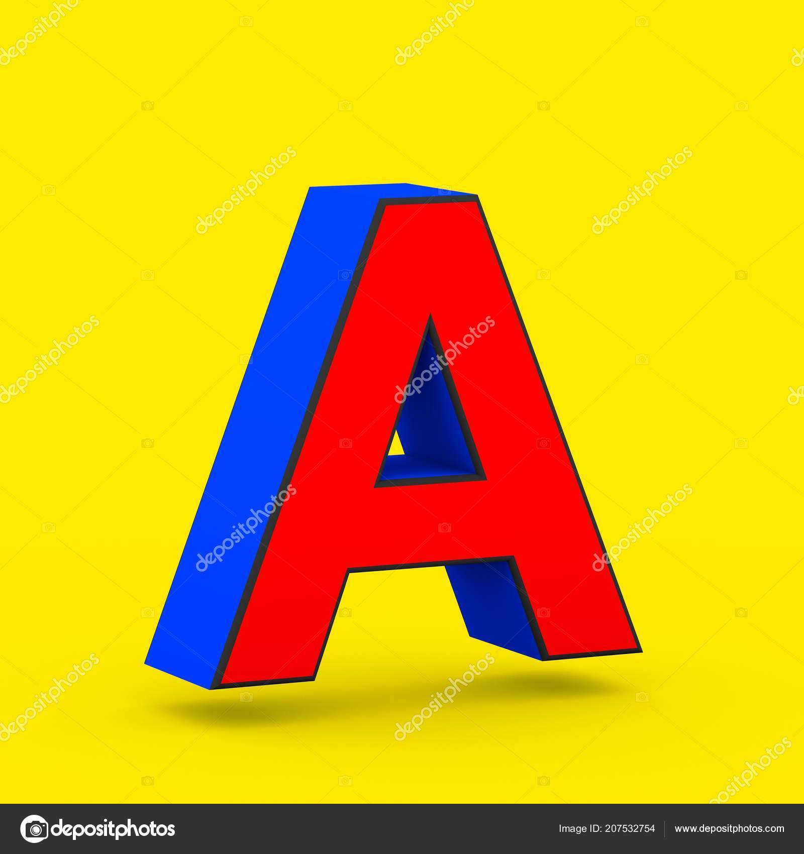 Superhero Letter Uppercase Render Stylized Retro Red Blue Font Isolated ...