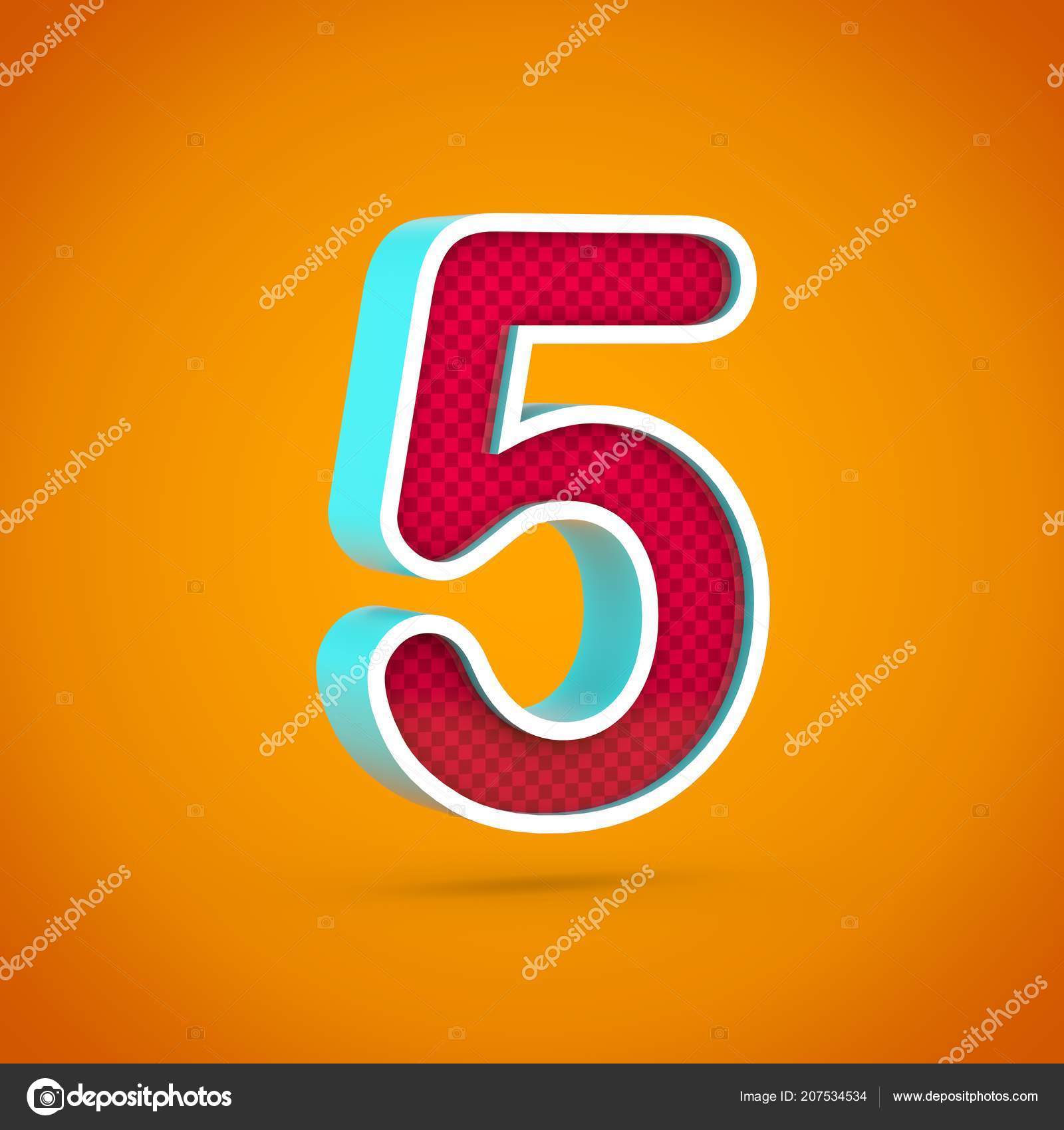 Red Number Render Red Font Carbon Fiber Texture Isolated Hot Stock ...