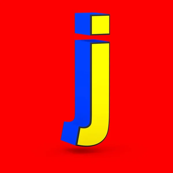 Superhero Letter Lowercase Render Stylized Retro Blue Yellow Font ...