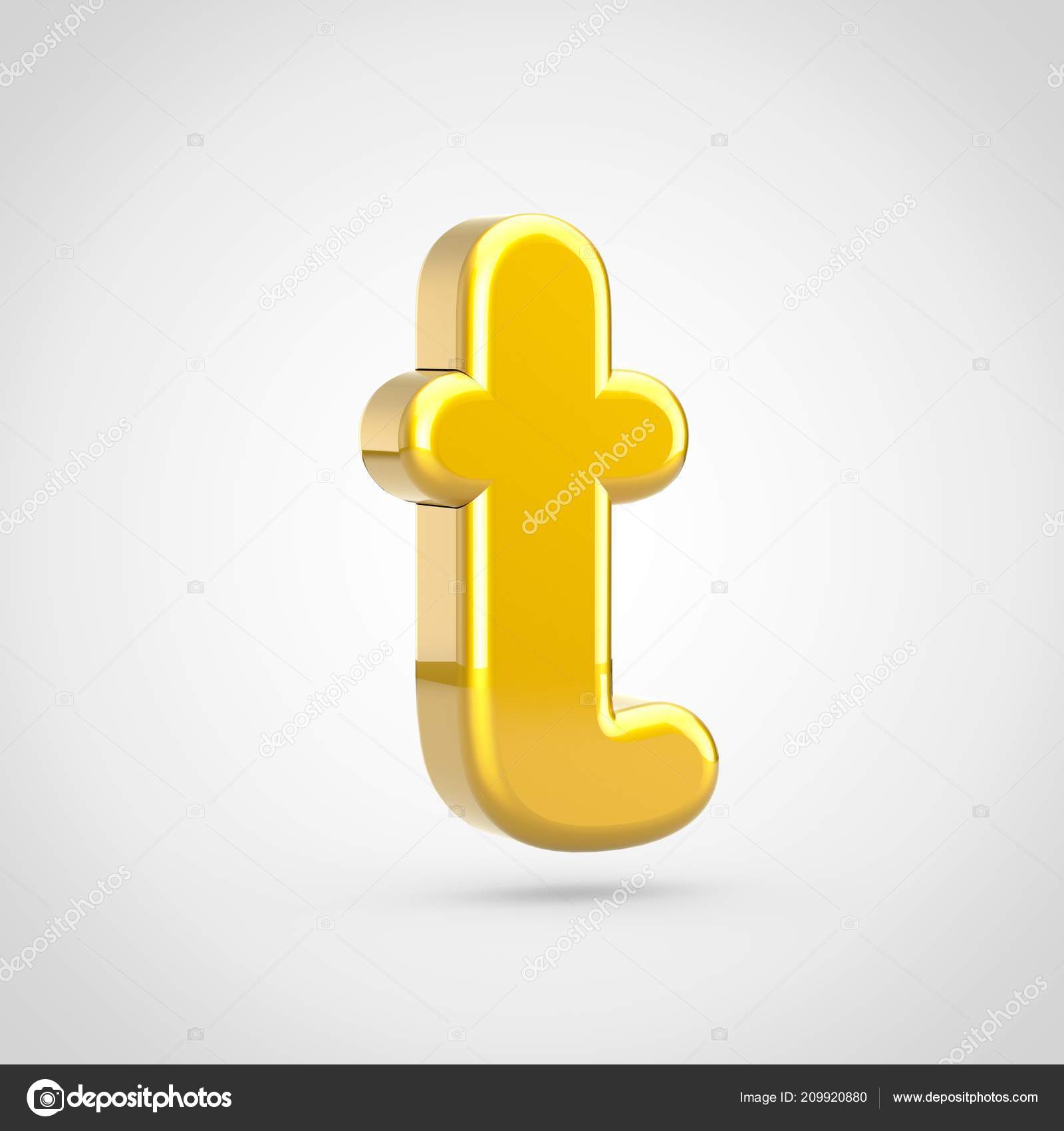 Golden Letter Lowercase Render Font Gold Texture Isolated White ...