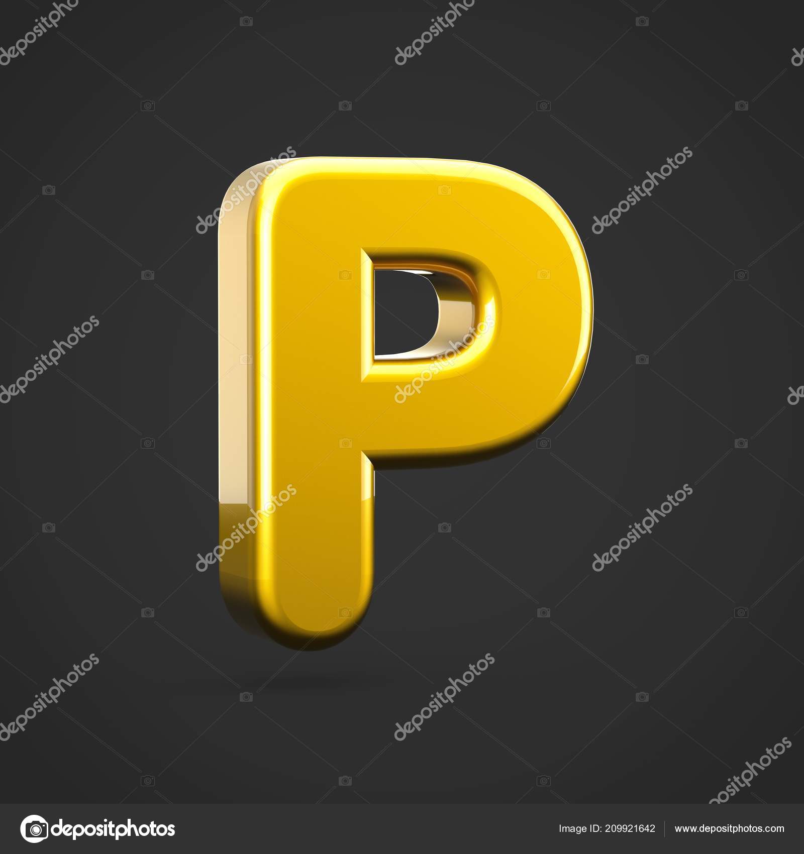 Letra Dorada Mayúscula Fuente Render Con Textura Dorada Aislada Sobre ...