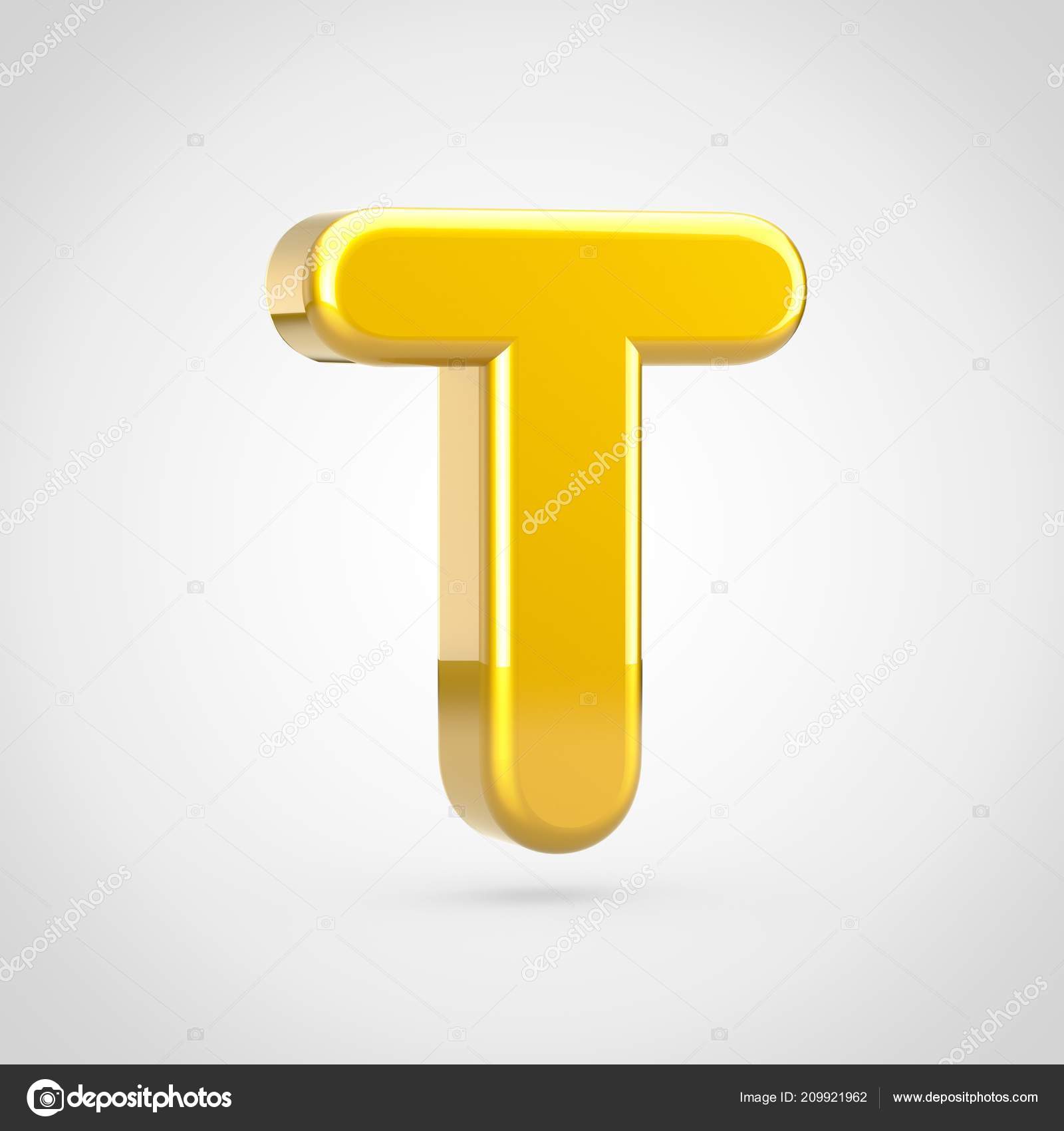 Golden Letter Uppercase Render Font Gold Texture Isolated White ...