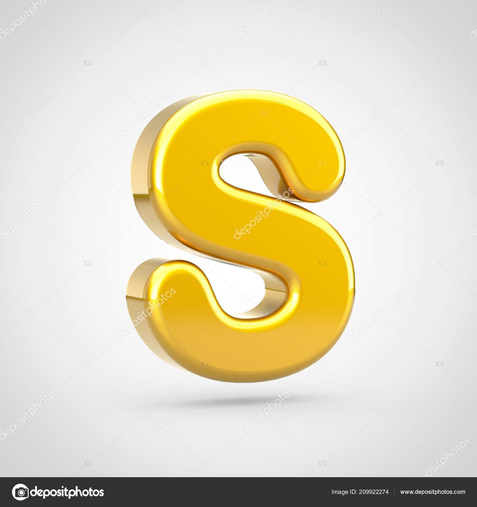 Golden Letter Uppercase Render Font Gold Texture Isolated White ...