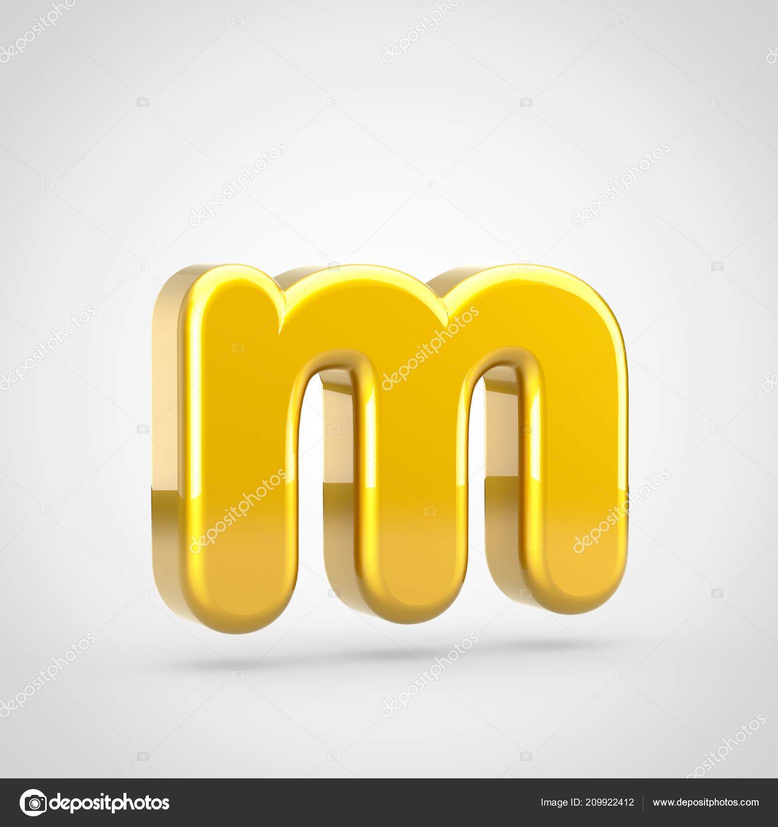Golden Letter Lowercase Render Font Gold Texture Isolated White ...