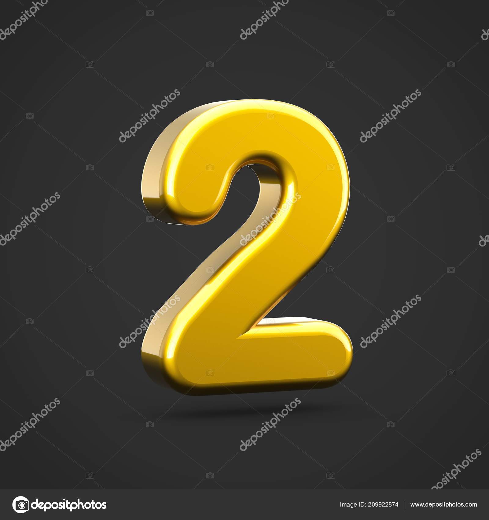 Golden Number Render Font Gold Texture Isolated Black Background Stock ...