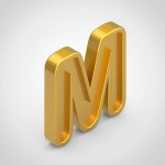 Golden Letter Uppercase Rendering Isometric Embossed Font Isolated ...