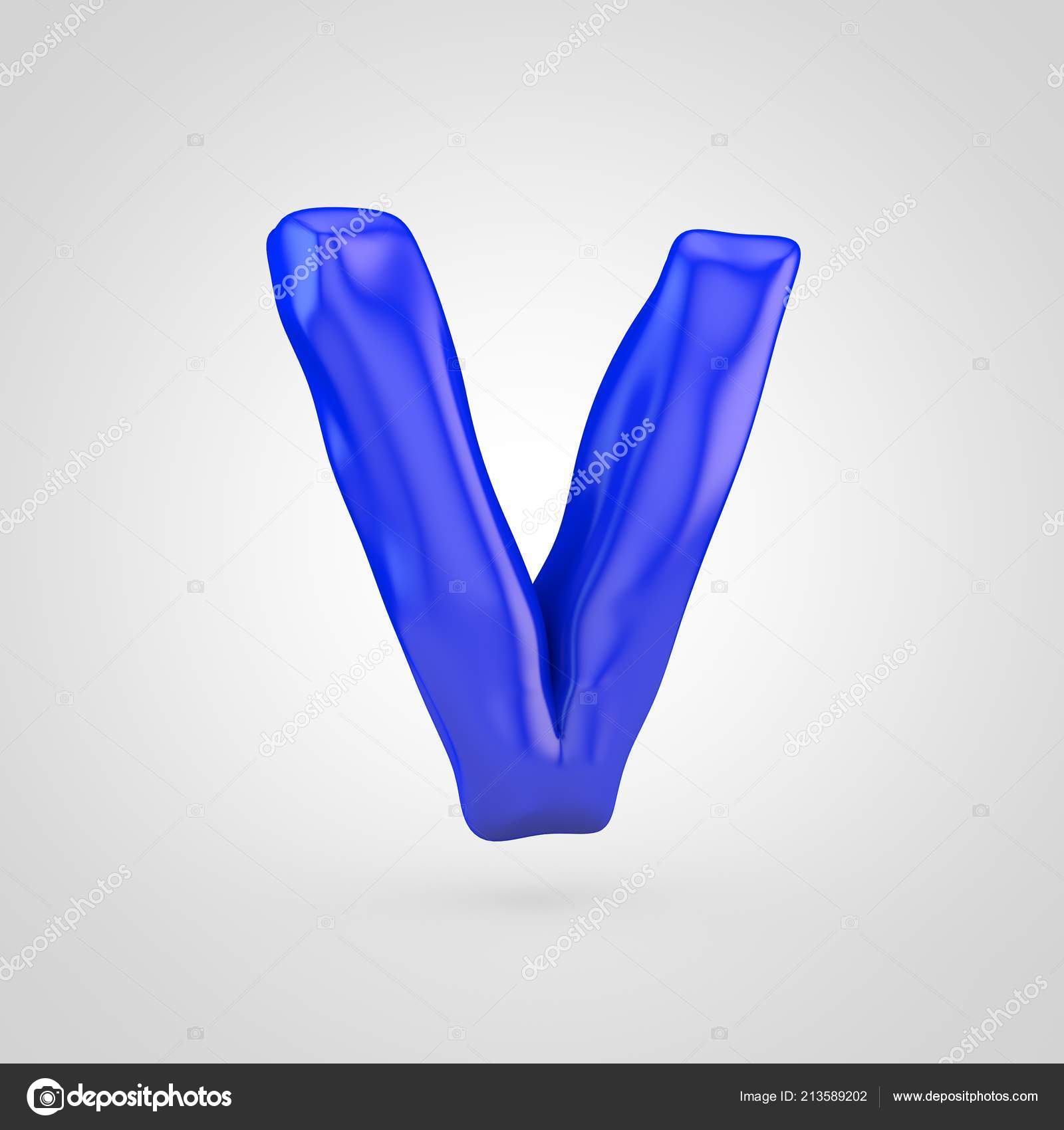 Blue Plasticine Letter Uppercase Isolated White Background — Stock ...