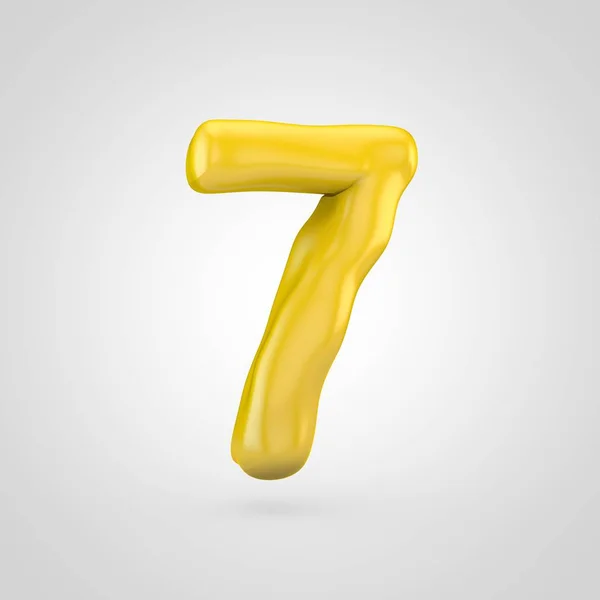 Yellow Bubble Gum number 7 isolated on white background. Stock Photo by ... Yellow Bubble Gum number 7 isolated on white background. Stock Photo by ...
