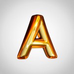 Golden Letter Uppercase Isolated White Background Stock Photo by ...