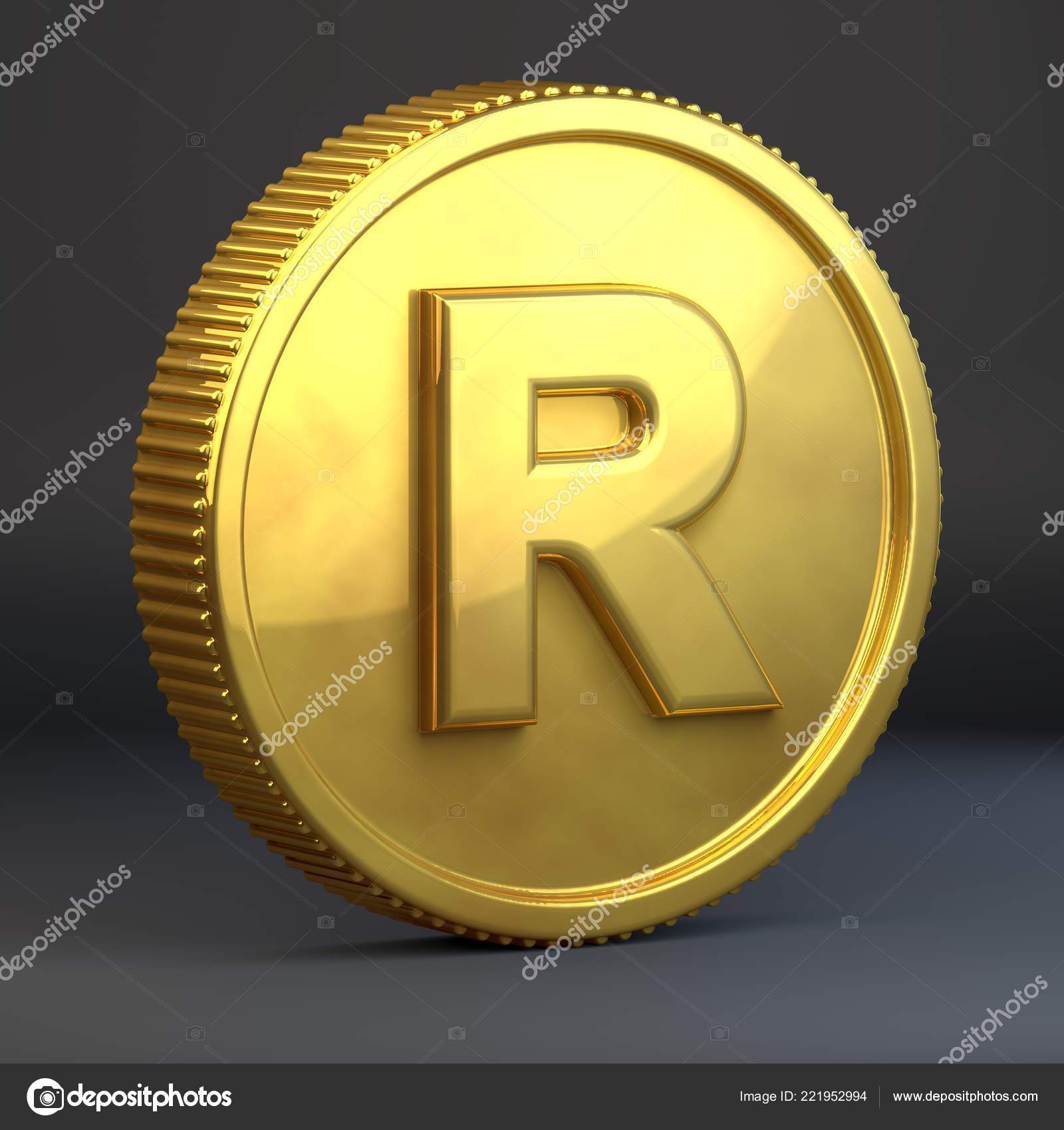 Golden Coin Letter Uppercase Render Casino Coin Isolated Black ...