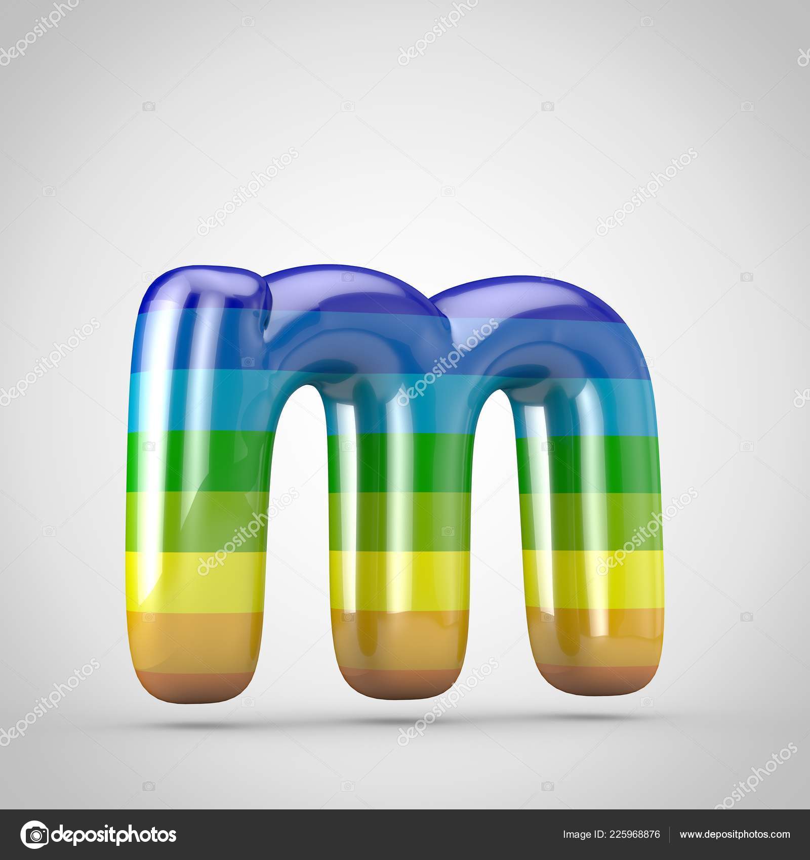 Rainbow Letter Lowercase Render Glossy Font Isolated White Background ...