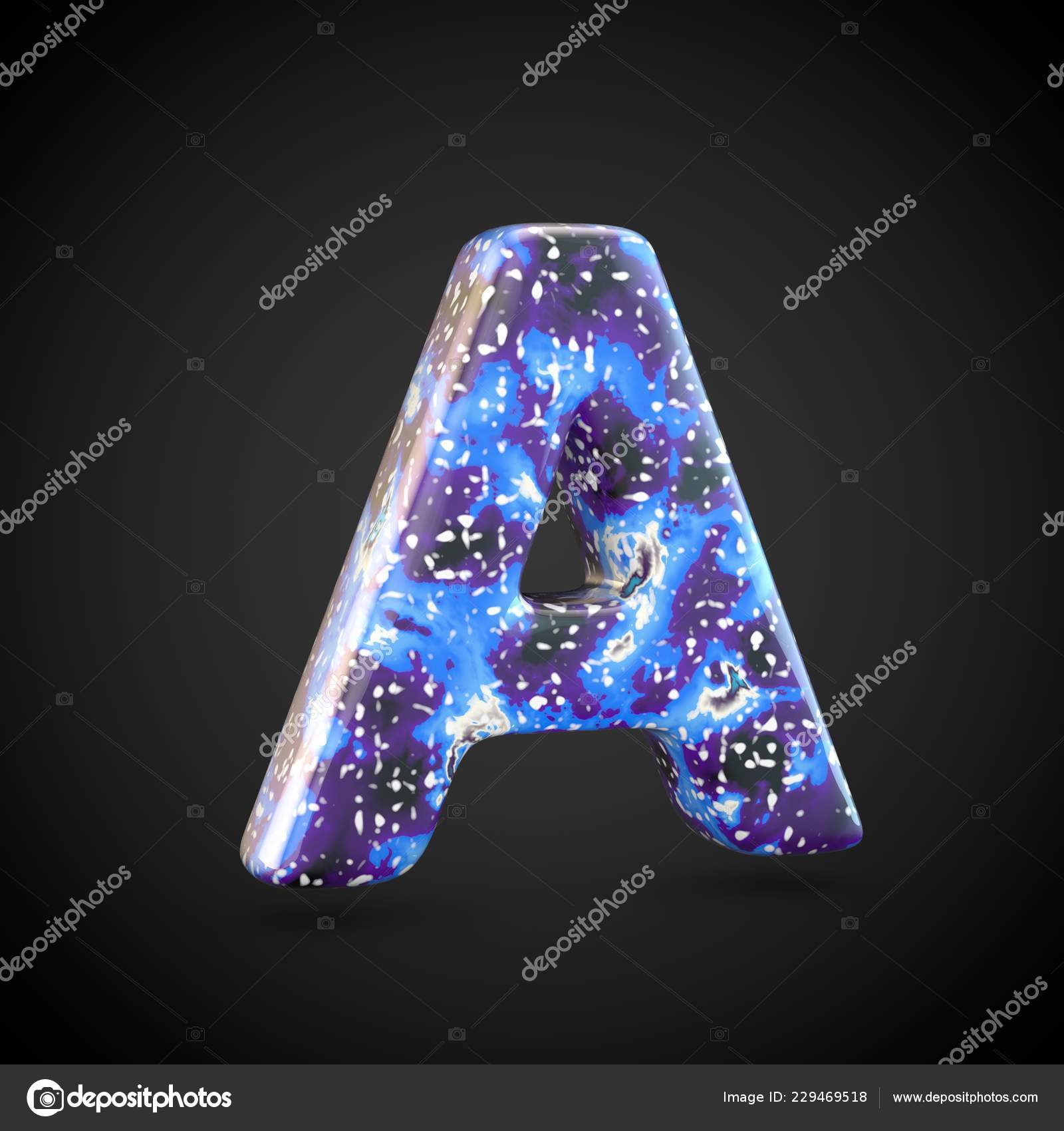 Acrylic Pouring Letter Uppercase Render Font Isolated Black Background ...