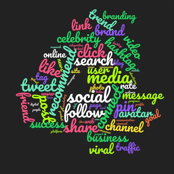 Word Cloud Number Vector Colorful Font Made Social Media Words Stock ...