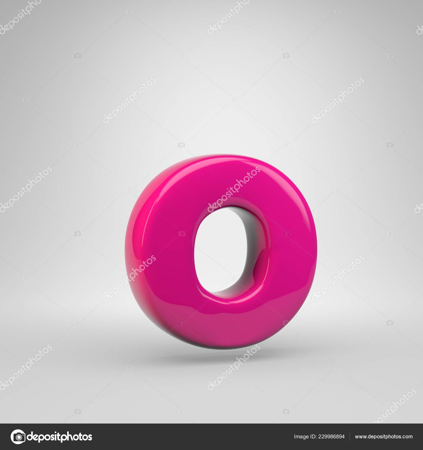 Plastic Pink Color Letter Lowercase Render Glossy Font Isolated White ...