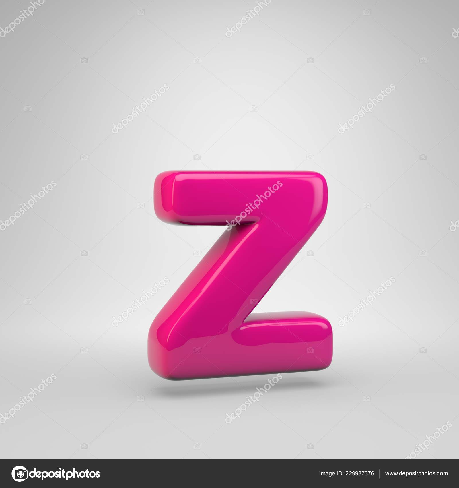 Plastic Pink Color Letter Lowercase Render Glossy Font Isolated White ...
